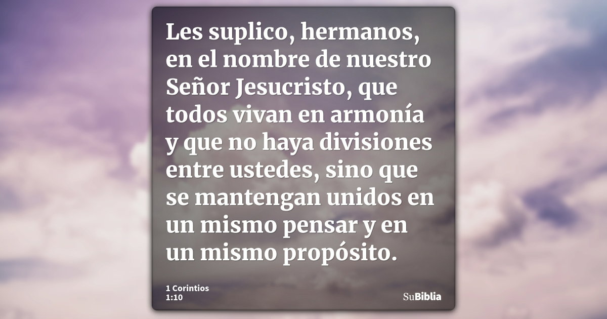 1 Corintios 1:10 - Biblia