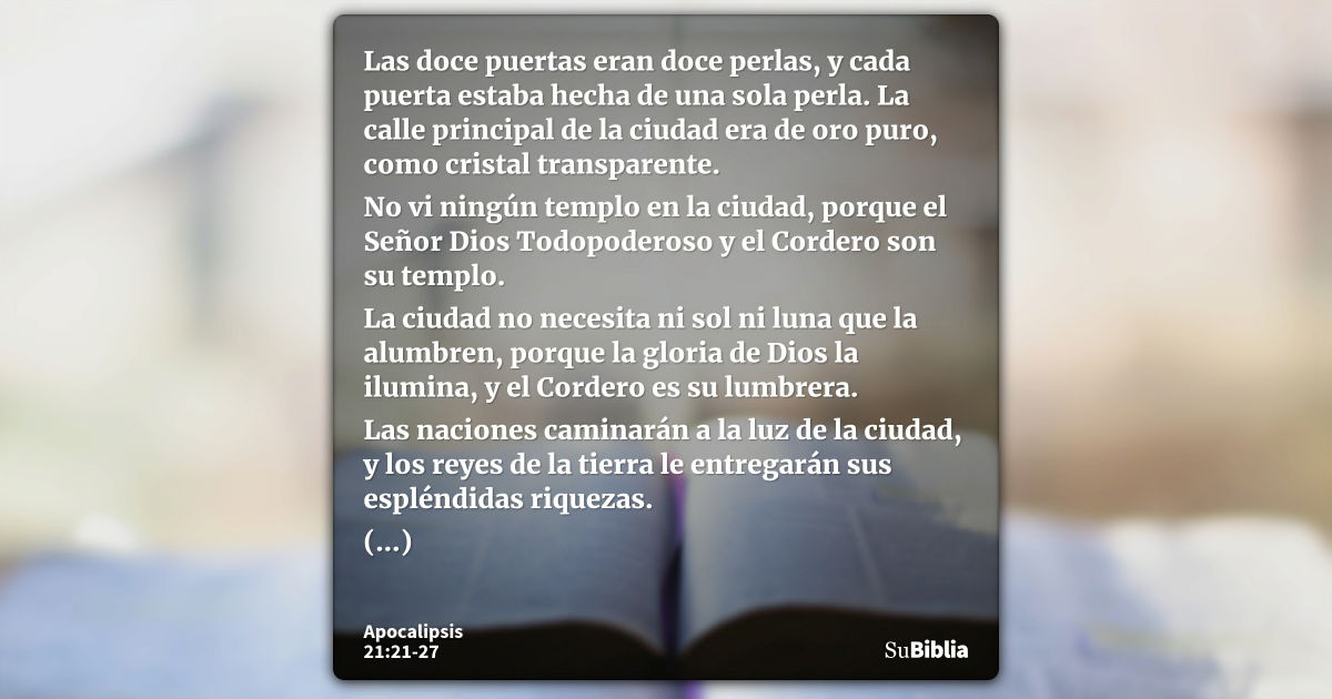 Apocalipsis 21:21-27 - Biblia