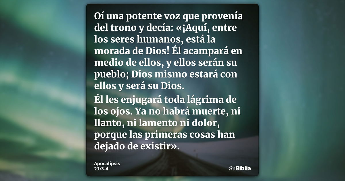 Apocalipsis 21:3-4 - Biblia