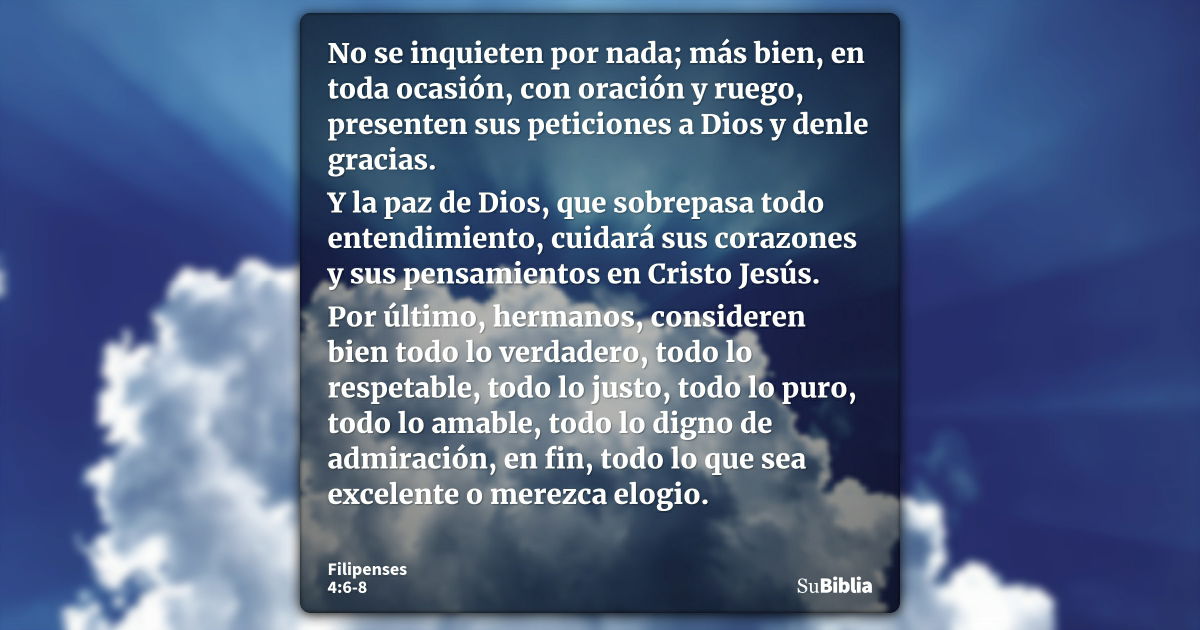 Filipenses 4:6-8 - Biblia