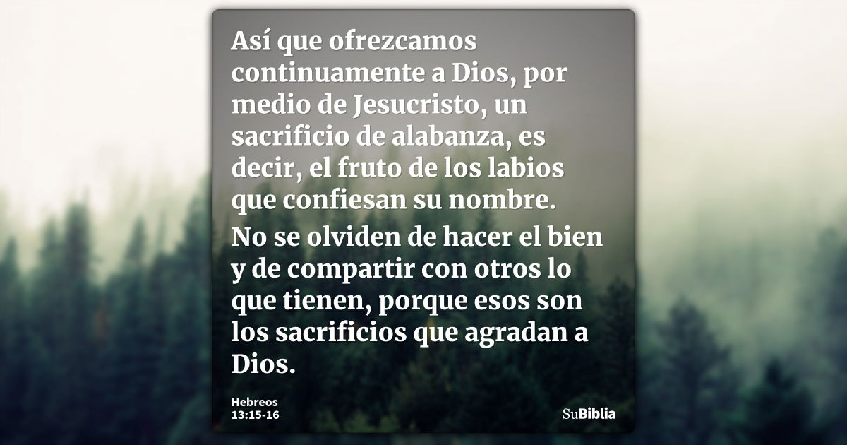 Hebreos 13:15-16 - Biblia