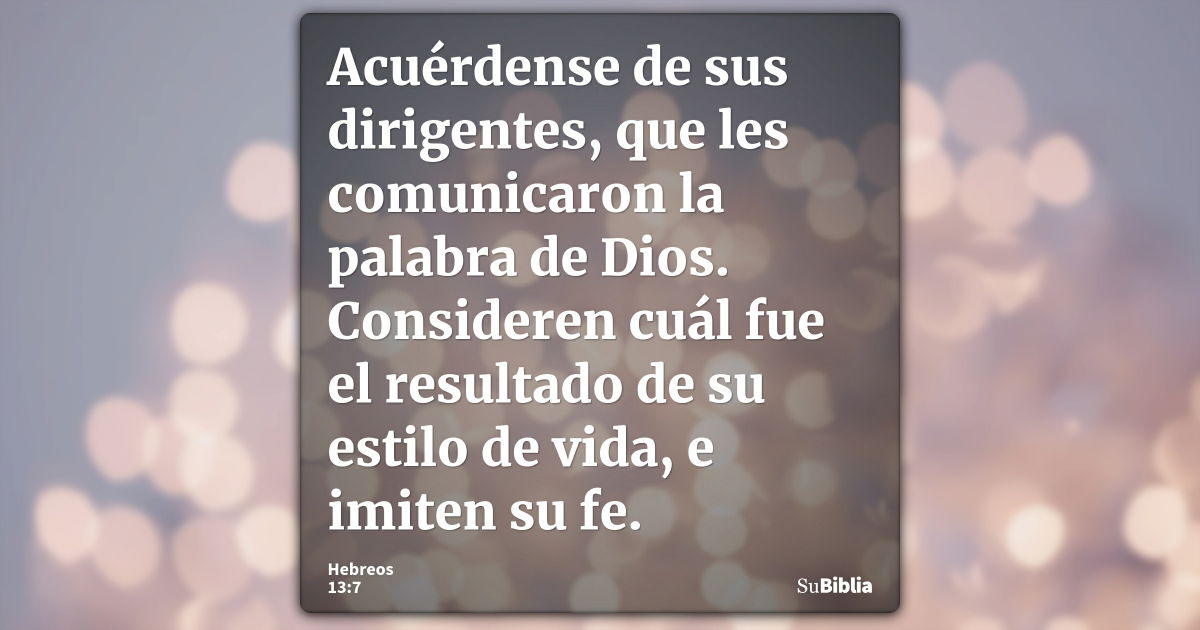 Hebreos 13:7 - Biblia