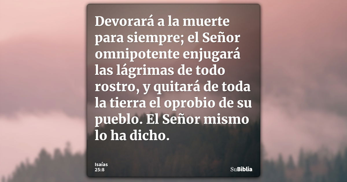 Isaías 25:8 - Biblia