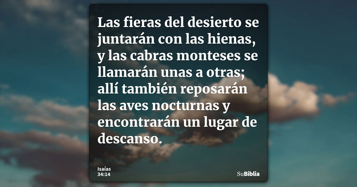 Isaías 34:14 - Biblia