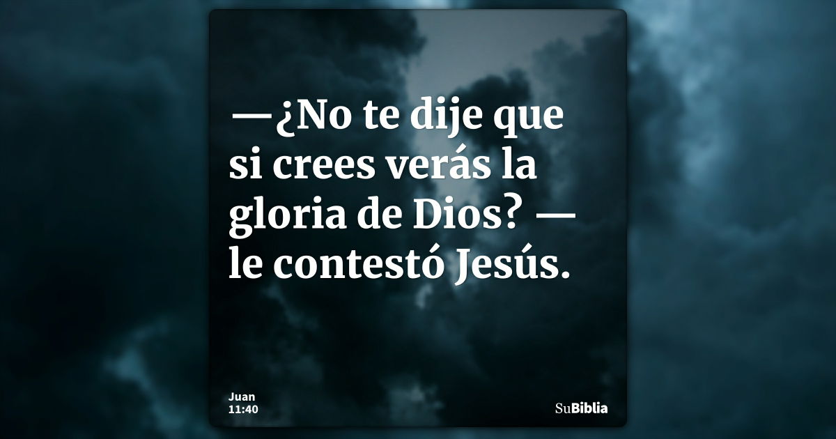 Juan 11:40 - Biblia