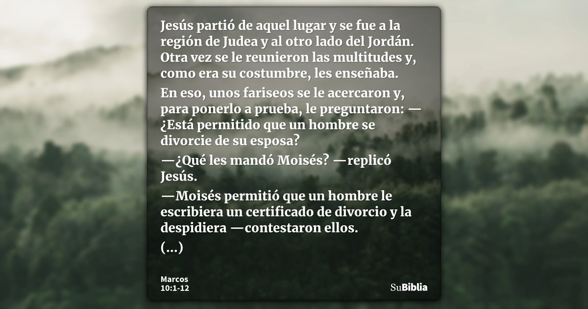 Marcos 10:1-12 - Biblia