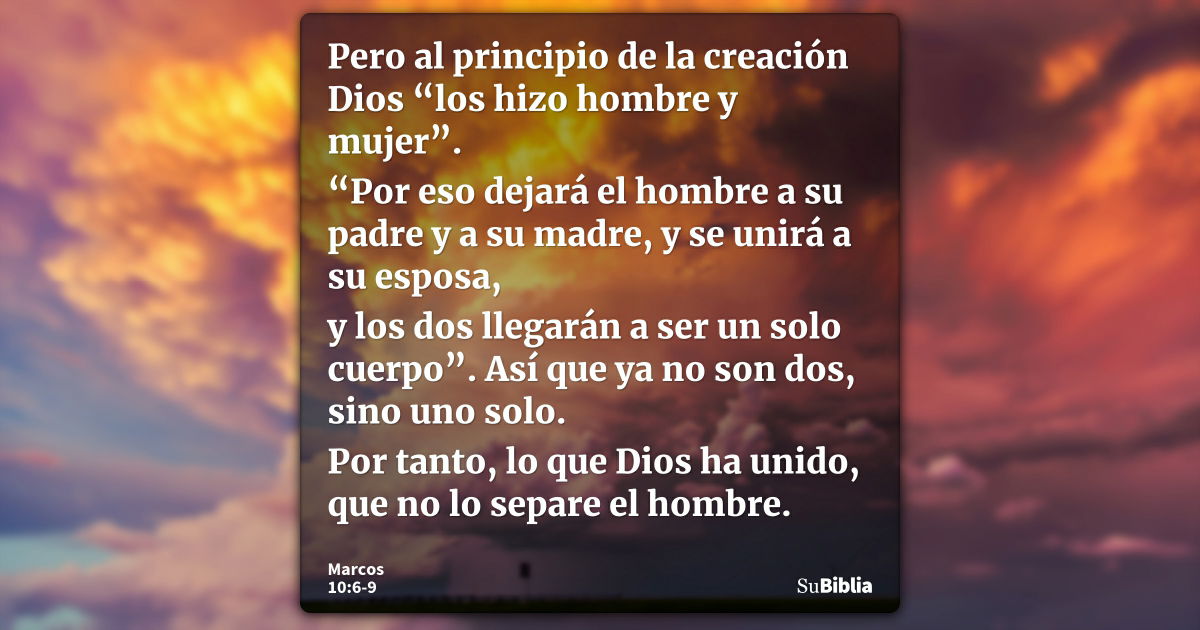 Marcos 10:6-9 - Biblia