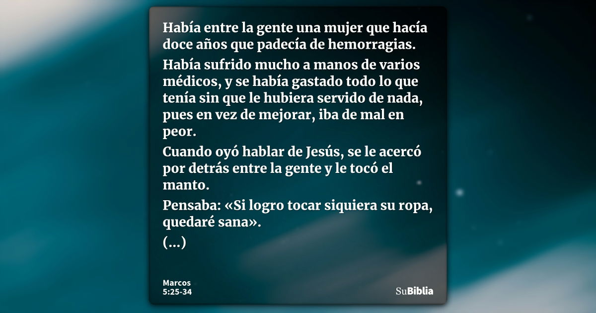 Marcos 5:25-34 - Biblia