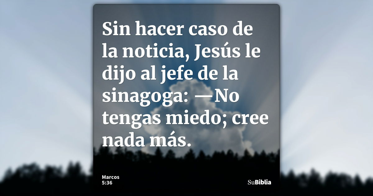 Marcos 5:36 - Biblia