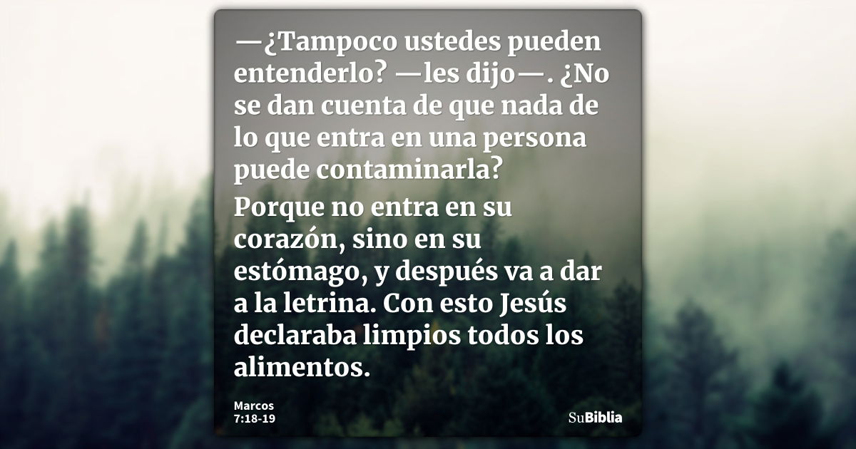 Marcos 7:18-19 - Biblia