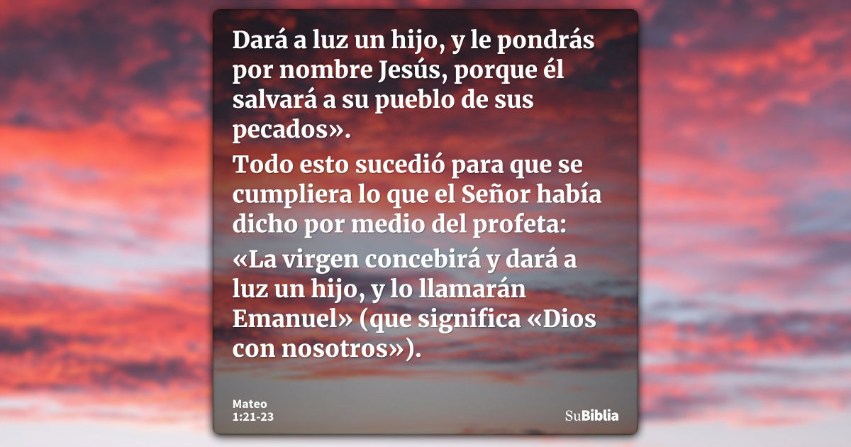 Mateo 1:21-23 - Biblia