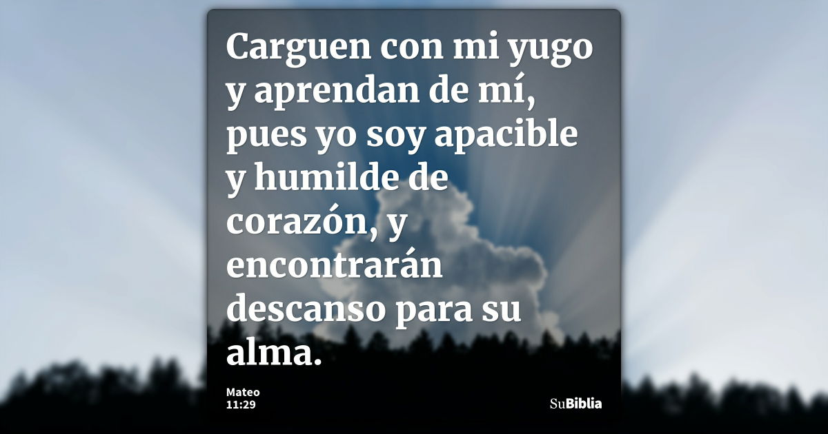 Mateo 11:29 - Biblia