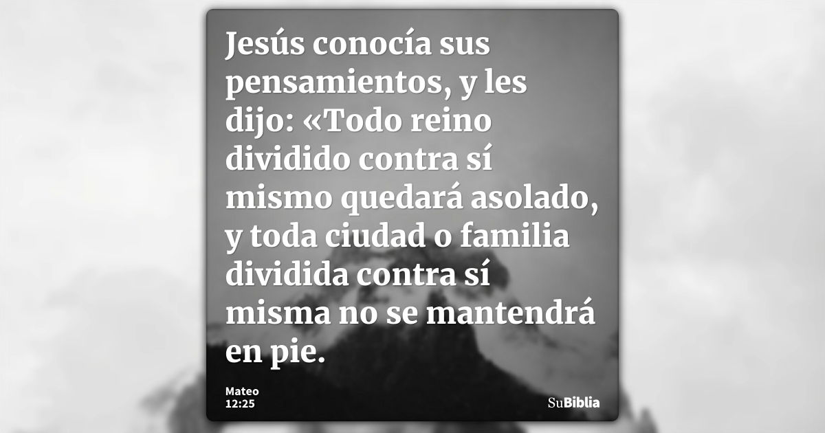 Mateo 12:25 - Biblia