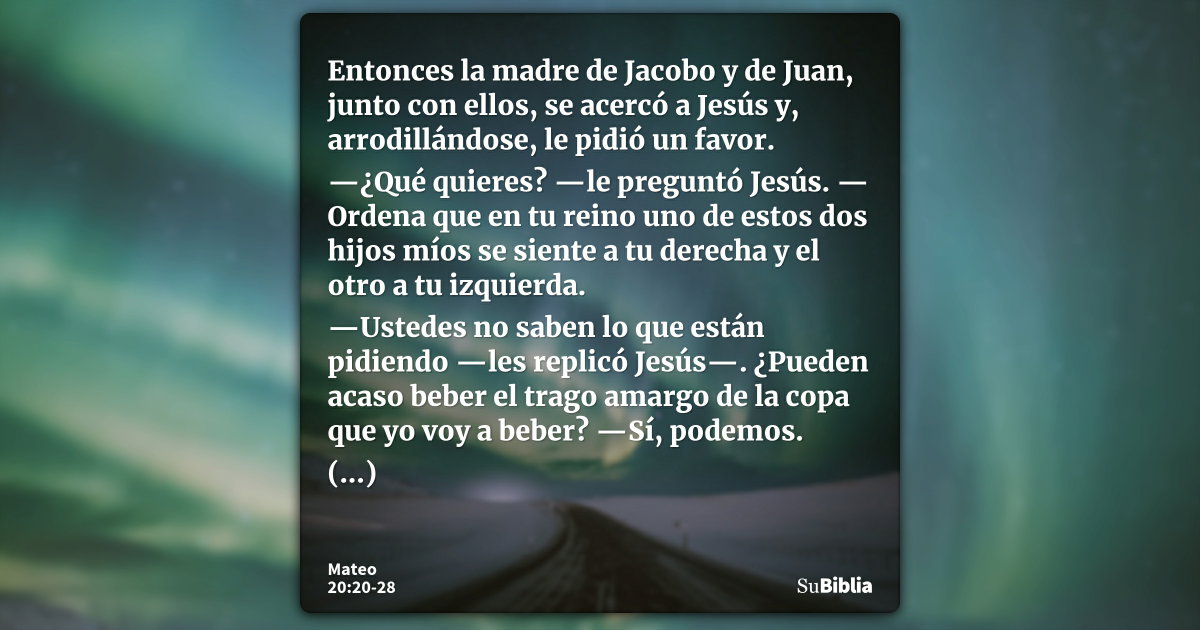 Mateo 20:20-28 - Biblia