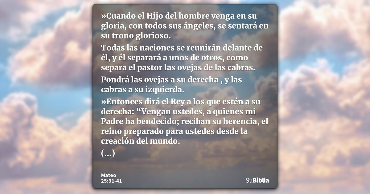 Mateo 25:31-41 - Biblia
