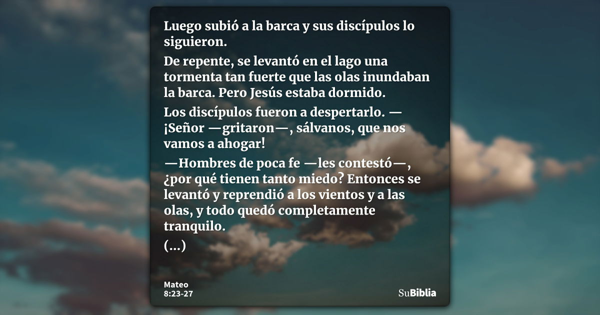 Mateo 8:23-27 - Biblia