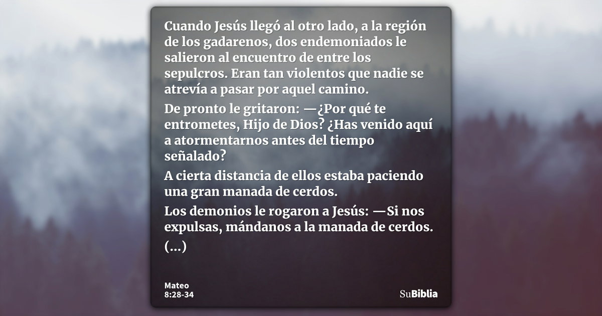 Mateo 8:28-34 - Biblia