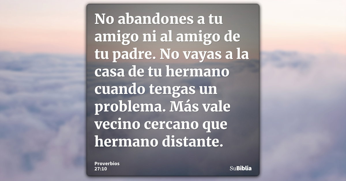 Proverbios 27:10 - Biblia