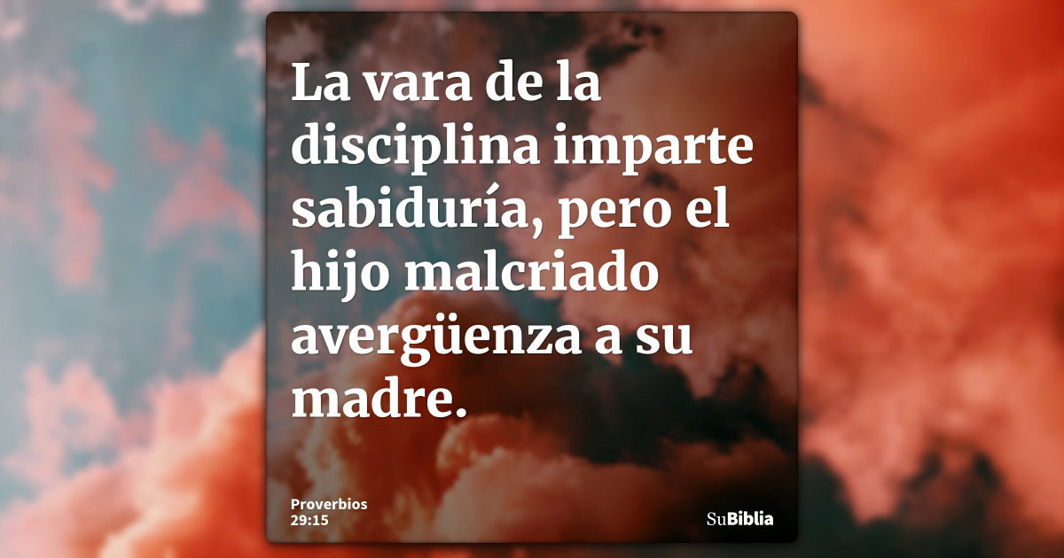 Proverbios 29:15 - Biblia