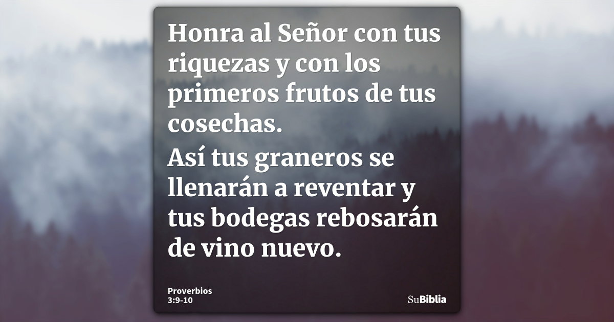 Proverbios 3:9-10 - Biblia