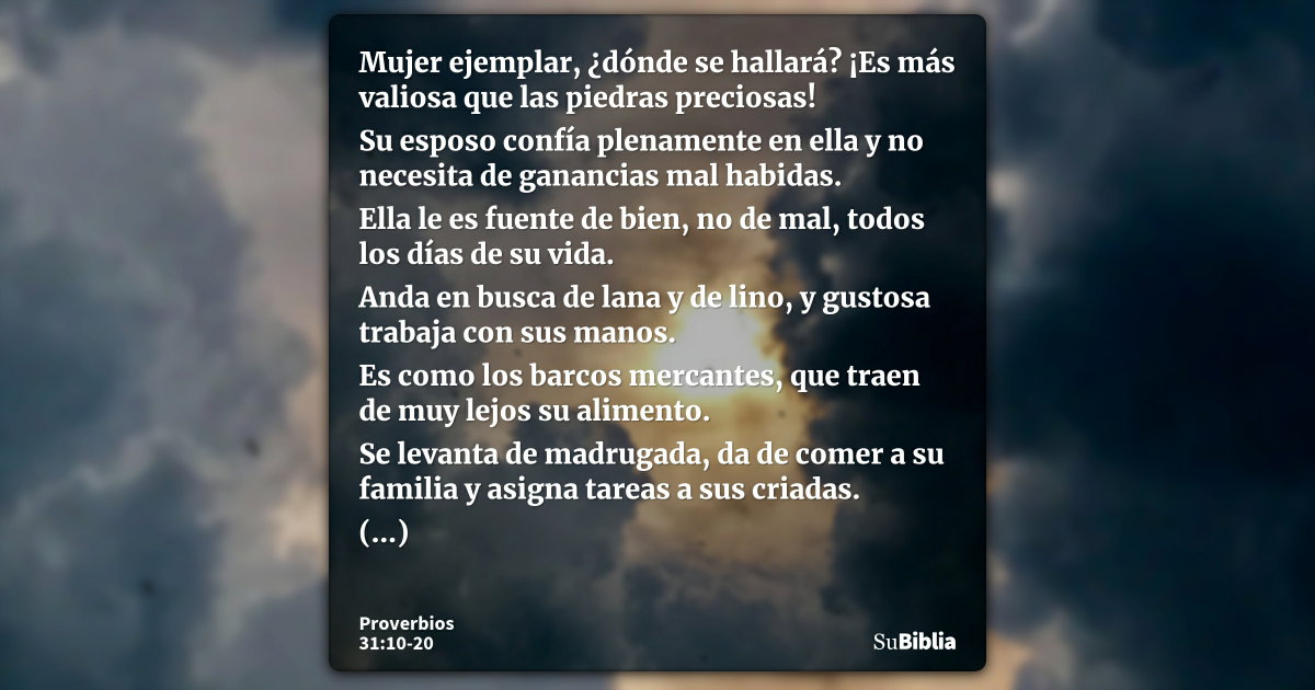 Proverbios 31:10-20 - Biblia
