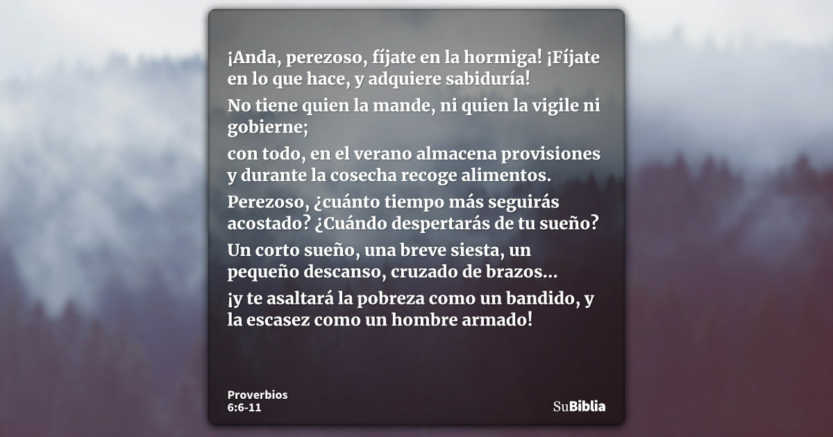 Proverbios 6:6-11 - Biblia