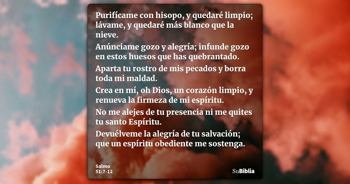 Salmo 51:7-12 - Biblia