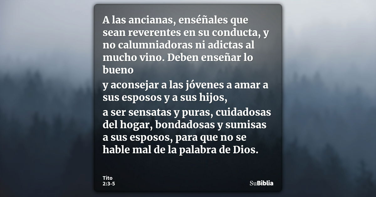 Tito 2:3-5 - Biblia