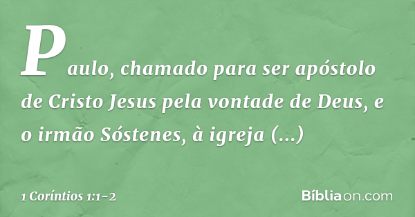 1 Coríntios 1:1-2 - Bíblia