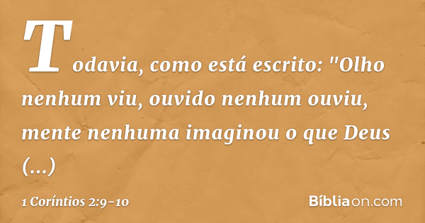 1 Coríntios 2 9 10 Bíblia