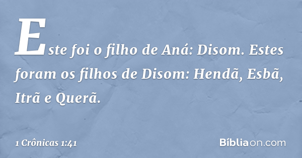 1 Crônicas 1:41 - Bíblia