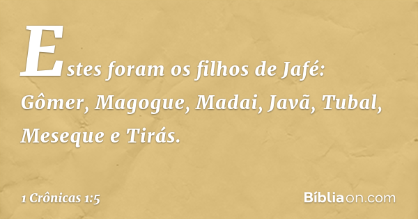 1 Crônicas 1:5 - Bíblia