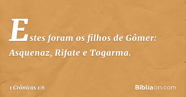 1 Crônicas 1:6 - Bíblia