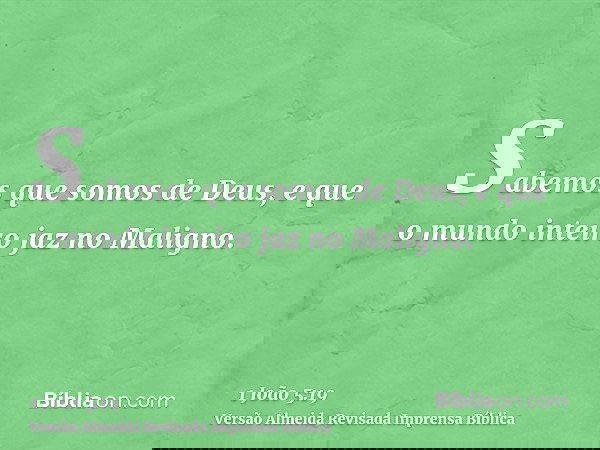 1 João 5:19 (O mundo jaz no maligno) - Bíblia