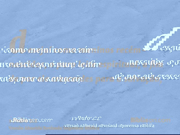 1 Pedro 2:2 - Bíblia