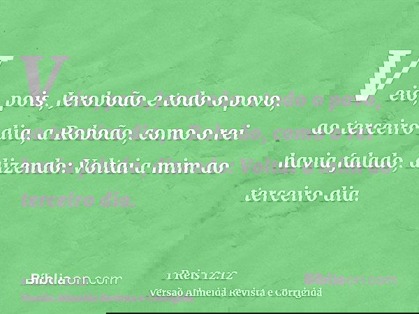 1 Reis 12:12 - Bíblia