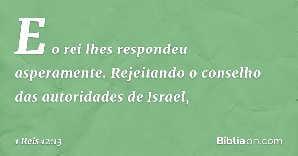 1 Reis 12:13 - Bíblia