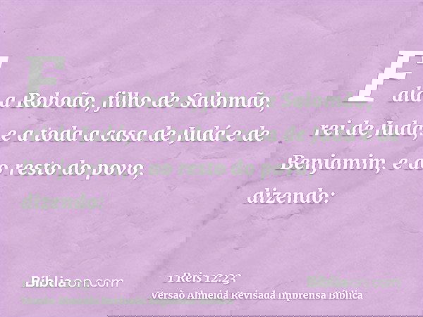 1 Reis 12:23 - Bíblia