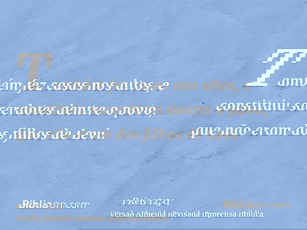 1 Reis 12:31 - Bíblia