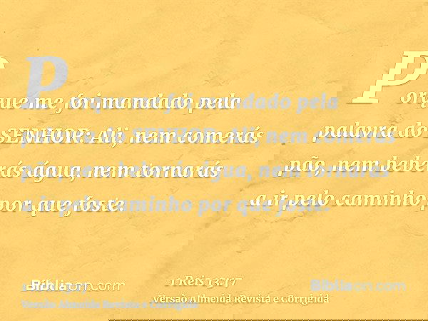 1 Reis 13:17 - Bíblia