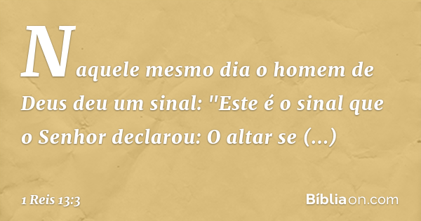 1 Reis 13:3 - Bíblia