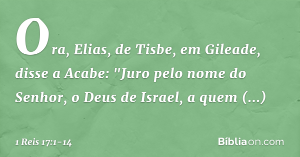 1 Reis 17:1-14 - Bíblia