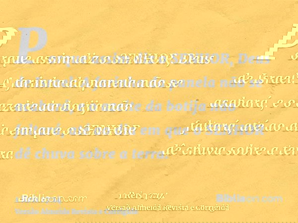 1 Reis 17:14 - Bíblia