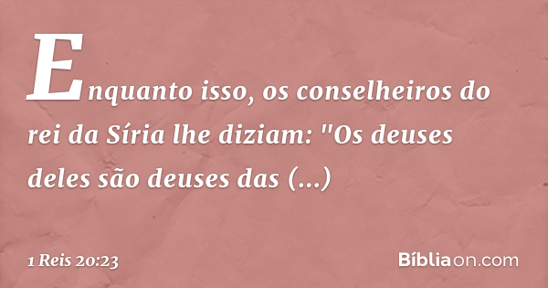1 Reis 20:23 - Bíblia