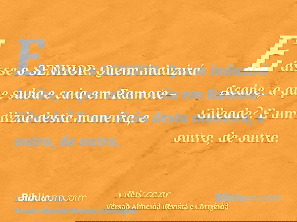 1 Reis 22:20 - Bíblia