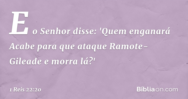 1 Reis 22:20 - Bíblia