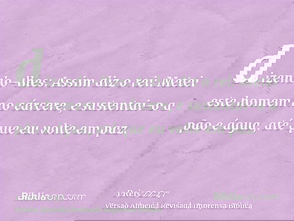 1 Reis 22:27 - Bíblia