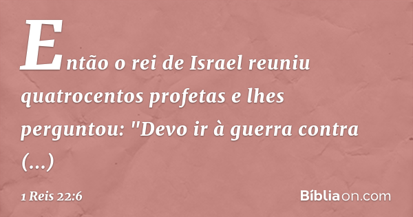 1 Reis 22:6 - Bíblia