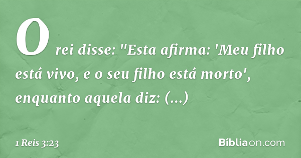 1 Reis 3:23 - Bíblia
