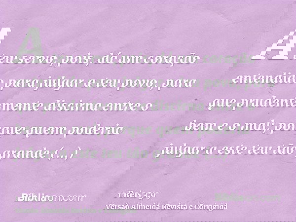 1 Reis 3:9 - Bíblia